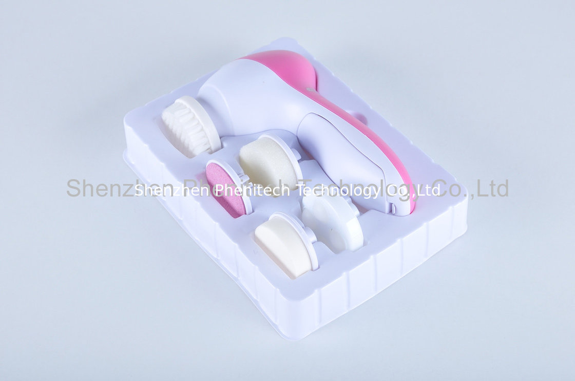 Portable Mini 5 in 1 Soft Electric Facial Cleansing Brush / Exfoliating Brush For Body