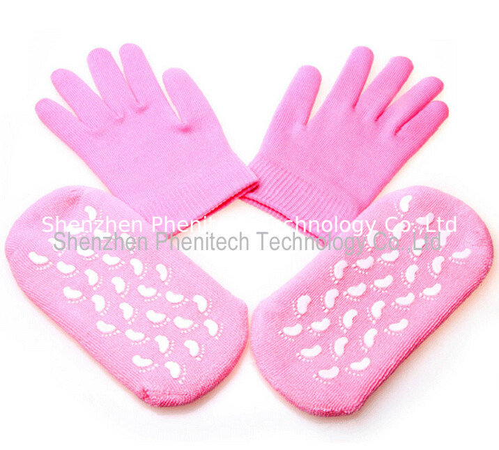 Reusable Natural Gel Massager Spa Gloves And Socks For Dry Skin Treatment