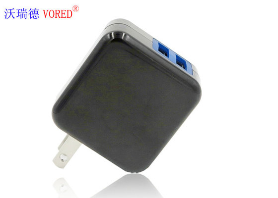 Double Port USB Wall Power Adapter , Foldable US AC Plug USB Charging Adapter