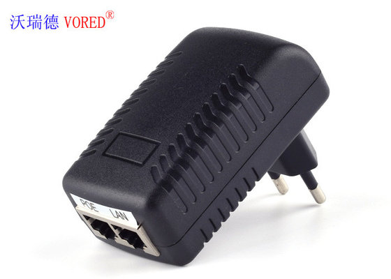 800MA Power Ethernet Adapter , EU Plug Black POE Injector Power Supply