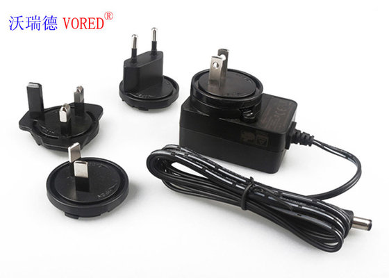 FCC Wall Mounted Charger , AC To DC 12v Power Supply With Interchangeable AC Plugs