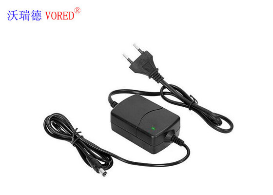 AC DC TV Box Power Supply EU Plug Black Color Low Ripple Noise Light Weight