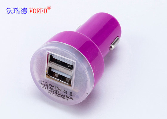 OCP Protection Car Charger Adapter With LED Light Rohs Cetification