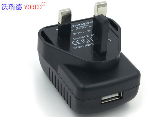 500mA USB Wall Charger For MP3 / MP4 Player 60 * 39 * 27mm Demension
