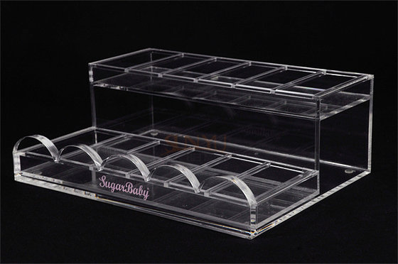 Acrylic Retail Display Stands Nail Polish Shelf Clear 285×215×100 Mm For Makeup Shop