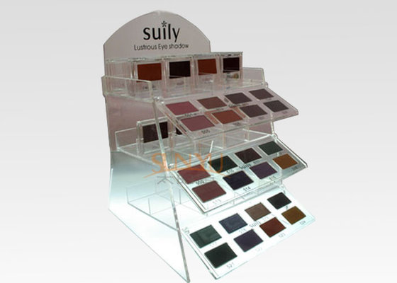 2 Tiers Floor Clear Display Stand Acrylic Cosmetic Makeup Organizer Logo Printing