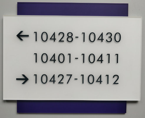 ADA Wayfinding Signage 1/4" Acrylic Front / Back Panel 14.5" By 18" Size Grade II