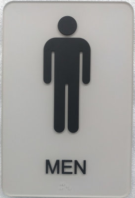 Double Faced Adhesive ADA Restroom Signs ,1/8" Acrylic Panel ADA Toilet Room Signage
