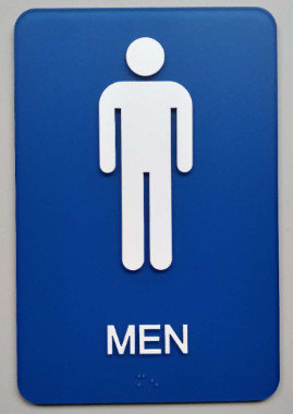 Double Faced Adhesive ADA Restroom Signs ,1/8" Acrylic Panel ADA Toilet Room Signage