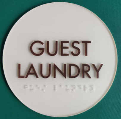 SW 7555 SW 6076 ADA Room Signage With 1/8" Acrylic Panel 1/32" Raised Text