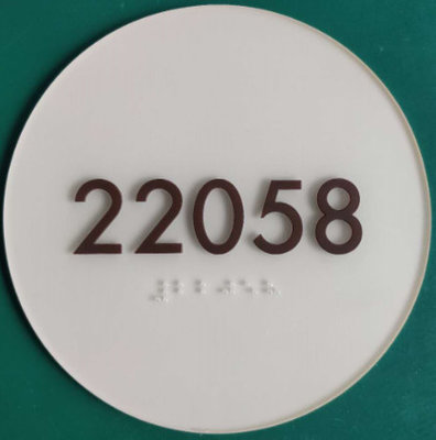 SW 7555 SW 6076 ADA Room Signage With 1/8" Acrylic Panel 1/32" Raised Text
