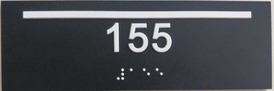 1/8" Acrylic Panel Custom Braille Signs 1/32" Raised Text Accent Grade II Braille