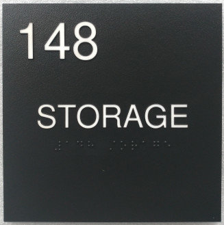 Black 6"X6" Thermoformed ADA Signs Grade II Braille Anti Wind For Room ID