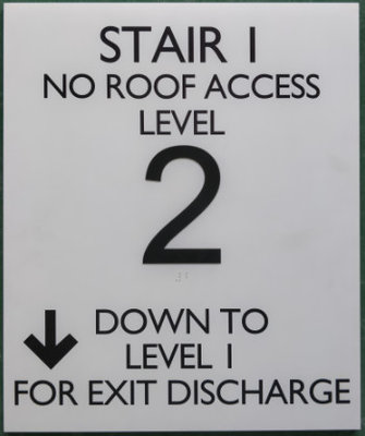Grade II Braille Stair Exit Signs , White  Disabled Sign 1/32" Raised Text / Graphic
