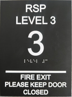 Black 6"X9" ADA Exit Sign With Acrylic Panel Straight Edge For Fire Exit Door