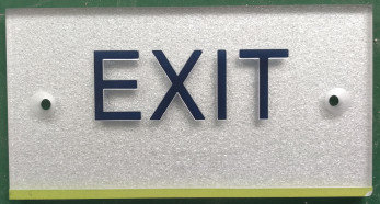 Silver ADA Exit Sign Clear Grade II Braille Raised Text / Graphic With OEM