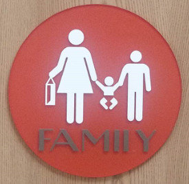 UV Printed Text Braille Toilet Signs 1/4" Clear Acrylic Back Panel With CA 24 Title
