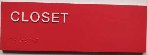 Straight Edge Ada Braille Signs Grade II Braille , Thermoforming Signage For Room ID