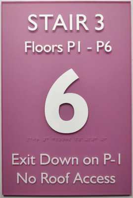 1/4" Acrylic Panel Custom Braille Signs 12"X18" Grade II Tactile Text And Graphic