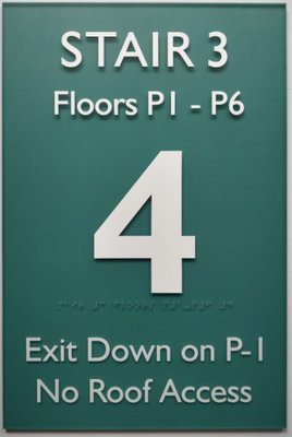 Straight Edge ADA Compliant Signs 12"X18" , Acrylic Panel Braille Exit Stair Sign