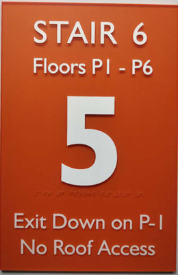 12"X18" Acrylic ADA Stair Signs Straight Edge With OEM Service