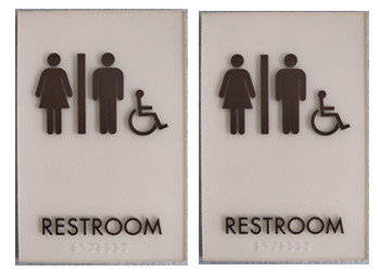 6" X 9"  SW7555 ADA Restroom Signs 1/8" Non Glare Acrylic  Grade II