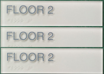 Thermoformed 6"X2" ADA Compliant Signs For Floor 1/4" Acrylic Panel Straight Edge