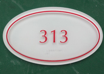 Ellipse Braille Room Number Signs , 3.5"X6" Thermoformed Disabled Sign