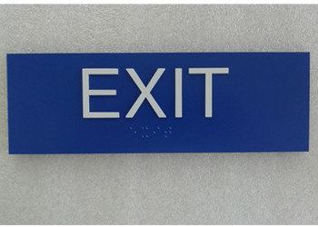 Straight Edge Ada Braille Signs , Grade II Braille Thermoforming Signage For Exit