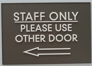 Straight Edge Ada Directional Signs Custom Size Color With Tactile Text / Arrow