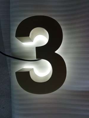 Waterproof 3D Acrylic Letters ,10" 3D Backlit House Numbers Energy Saving Long Lasting