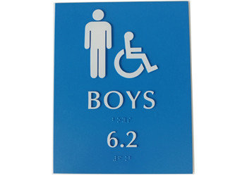 Tactile Braille ADA Restroom Signs Customized Size Vandal Proof For Mens / Girls