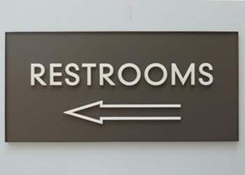 Indoor Wayfinding Ada Directional Signs Custom Restroom Signage Straight Corner