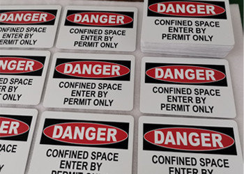 Danger Confined Space Safety Aluminum Metal Signs 10"X7" For Industrial Notices