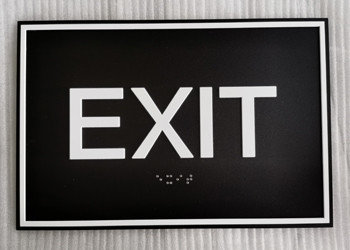 ADA Compliant Braille Exit Sign Grade II Braille 1/32" Raised Text With Border