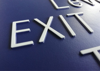 Stair Signs Wayfinding Signage Straight Edge No Braille With 1/32" Tactile Text