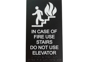 ICOF Stair ADA Elevator Signs 2 Clear Braille 1/8" Acrylic Panel Material Durable