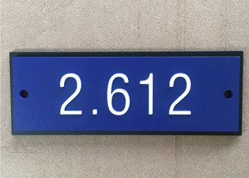 Dark Blue Wayfinding Room Number Signage Front / Back Panel 8"X4" Easy Mounting