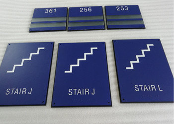 Thermoforming ADA Stair Signs Round Grade II Braille 1/32" Raised Text / Graphic