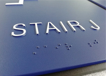Thermoforming ADA Stair Signs Round Grade II Braille 1/32" Raised Text / Graphic