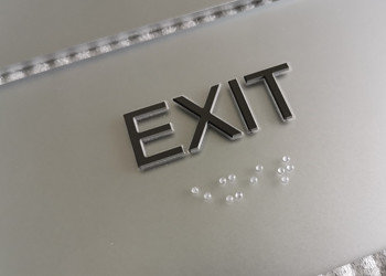 Rectangle ADA Exit Sign 1/8" Non Glare Acrylic With Raised Grade II Braille