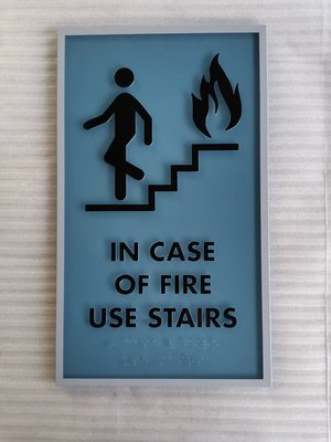 1/4 Inch Acrylic ADA Stair Signs Vandalproof Light Weight Moisture Resistance