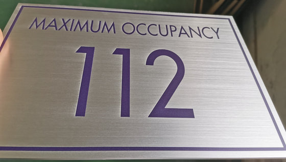 3mm  Custom Metal Signs Brushed Stainless Steel Metal Plaques With Uv Printed Text