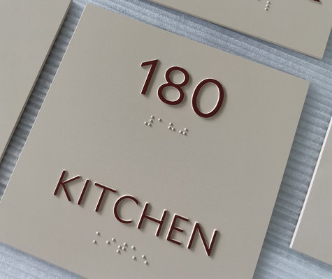 Matte Finish Thermoformed ADA Signs , Custom Color Acrylic Room Signs Custom