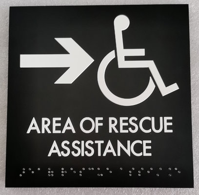 Non Glare  Interior ADA Door Signs 1/4 Inch Acrylic With Clear Braille Dots