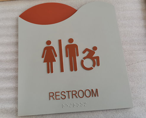 Straight Edge Acrylic Backer 1/8" ADA Braille Restroom Signs