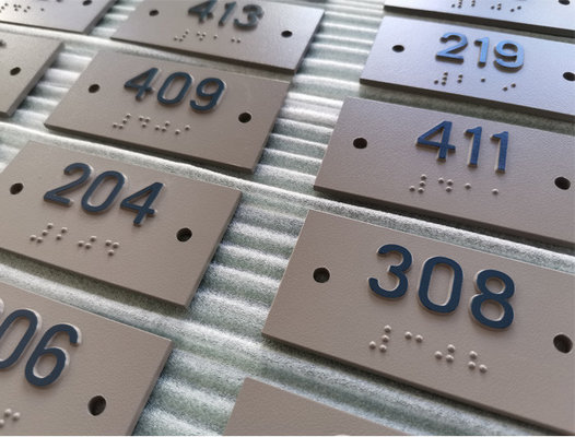 Thermoformed 1/8" Acrylic ADA Braille Number Signs