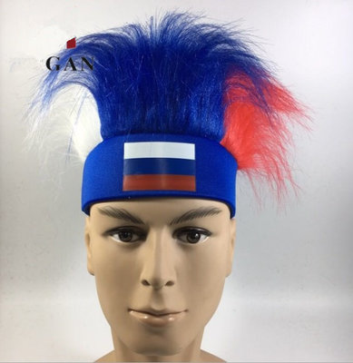 Country Flag Sports Fans Wig Hat Color 2018  Russian World Cup fans wig