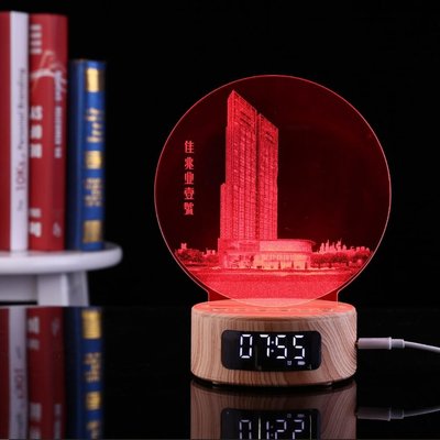 2018 Newest Product 5 in 1 3D engraving  night light  bluetoooth speaker with time display and alarm clock function supplier