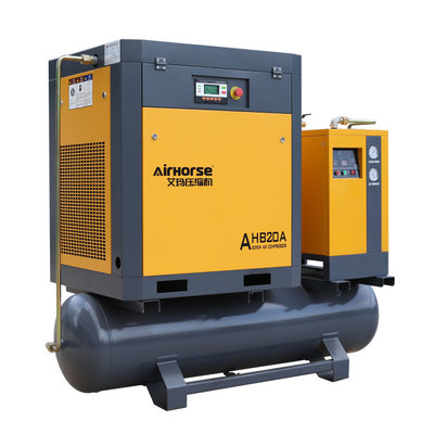 Screw air compressor with air receiver and dryer. supplier